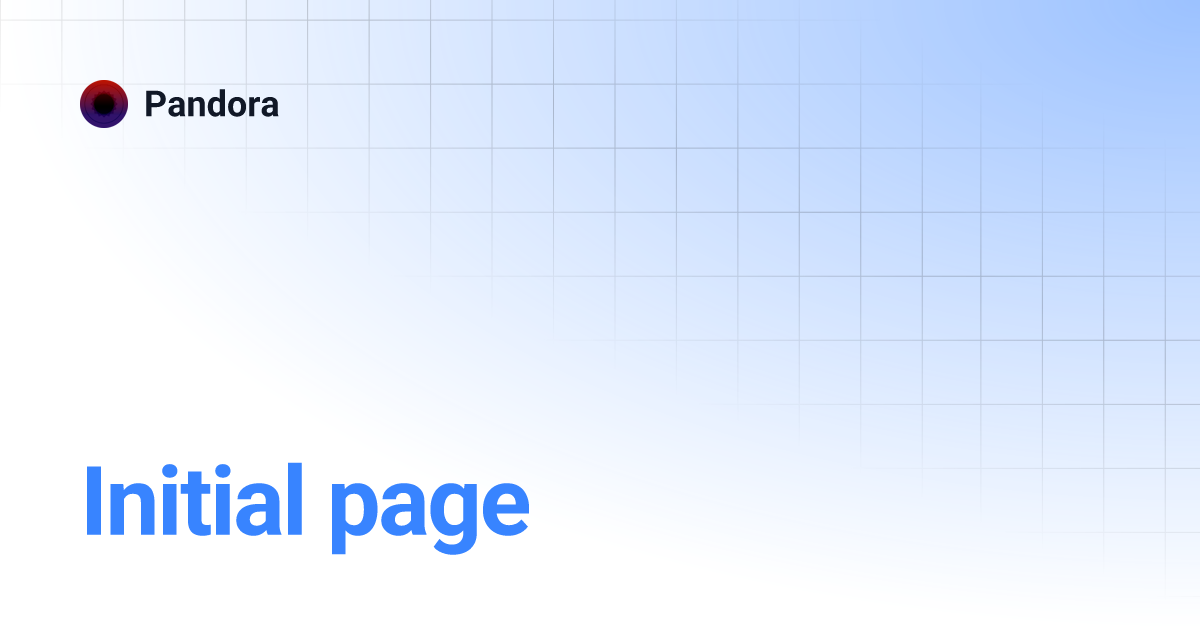 Initial page | Pandora